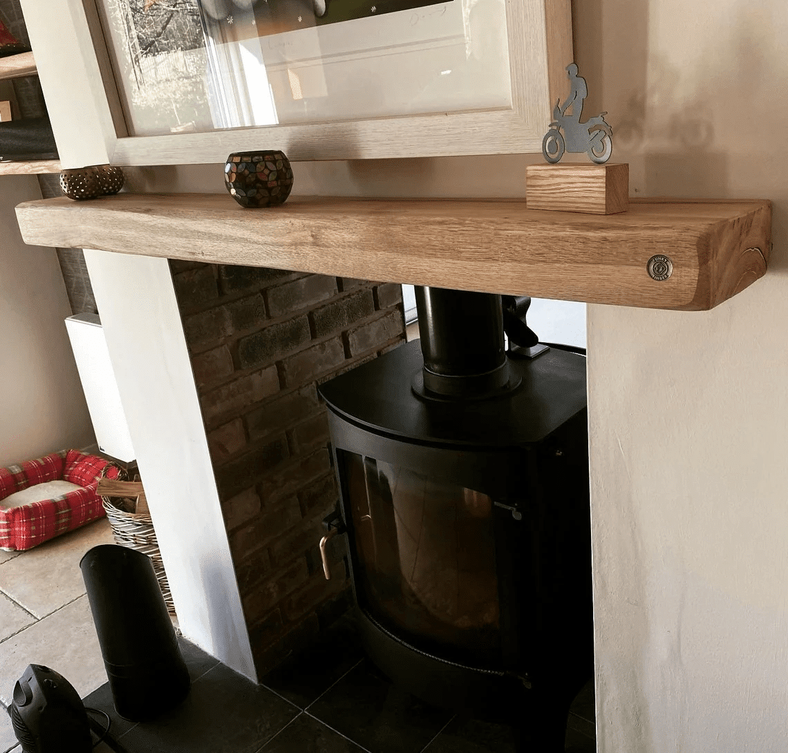 120cm Oak Mantle Beam Rustic Finish - Funky Timber